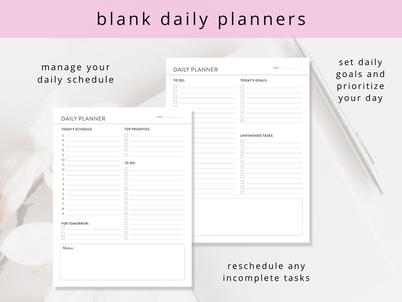 Minimalist Productivity Bundle PDF Printable Planner - Etsy
