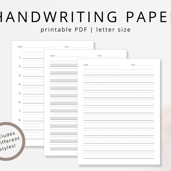Blank Cursive Handwriting Paper - Etsy