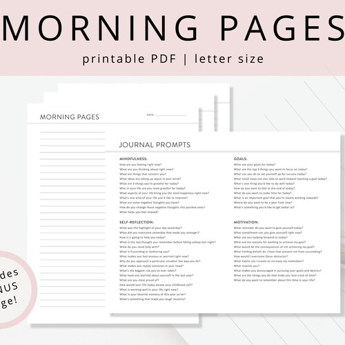 Minimalist Morning Pages PDF With Journal Writing Prompts - Etsy