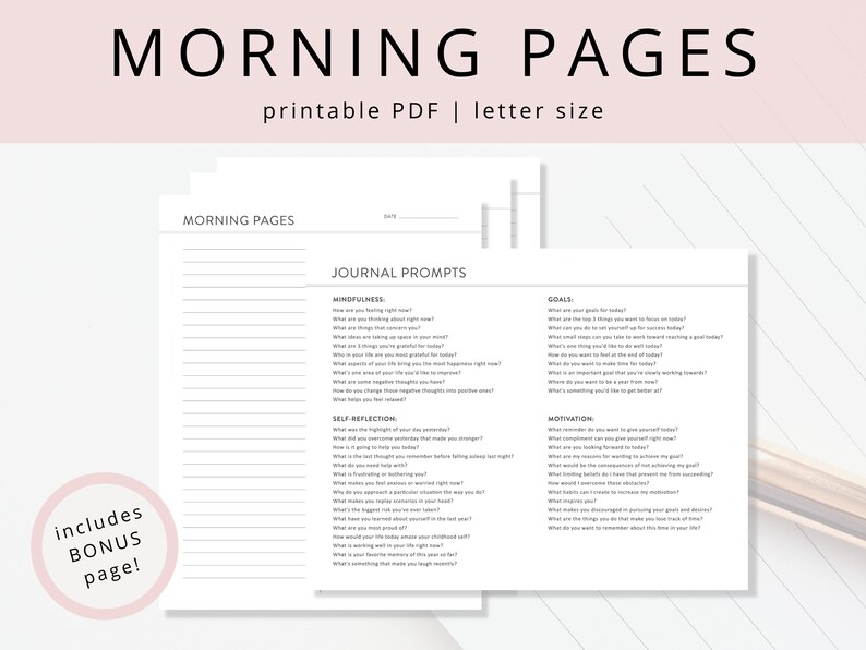 Minimalist Morning Pages PDF With Journal Writing Prompts - Etsy