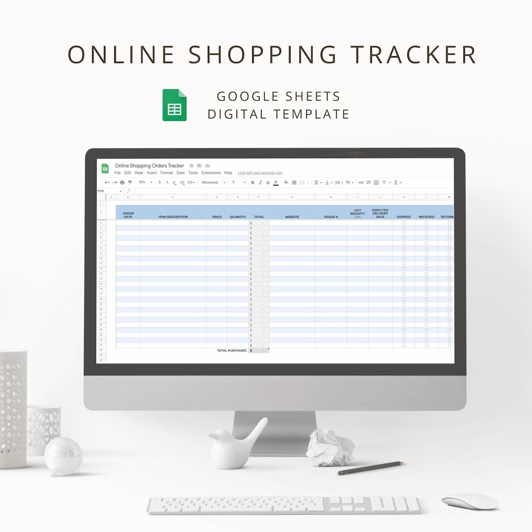 Minimalist Digital Shopping Tracker for Personal Purchases, Interactive ...