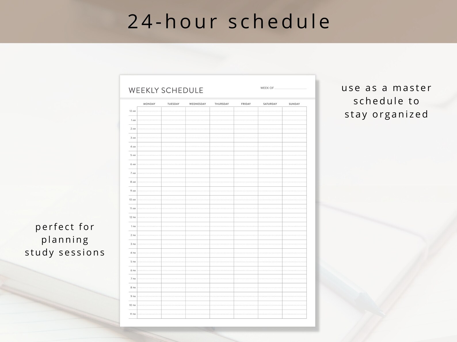 Minimalist Class Schedule PDF Template for School Week Organization ...