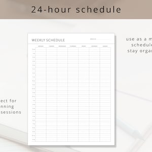 Minimalist Class Schedule PDF Template for School Week Organization ...