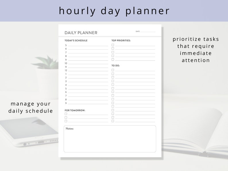 Minimalist Daily & Weekly Printable Planner Bundle Undated | Etsy