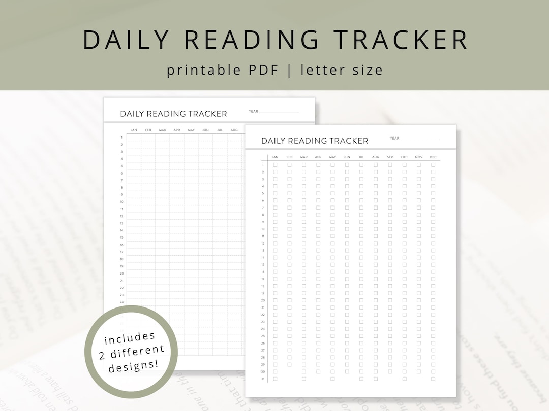 Minimalist Daily Reading Tracker PDF Templates for Summer Reading ...