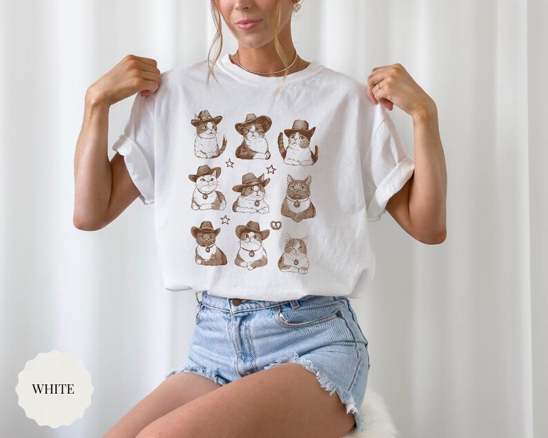 Cowboy Cat Face T-shirt - Cowboy Cats and Kittens Western Cowboy ...