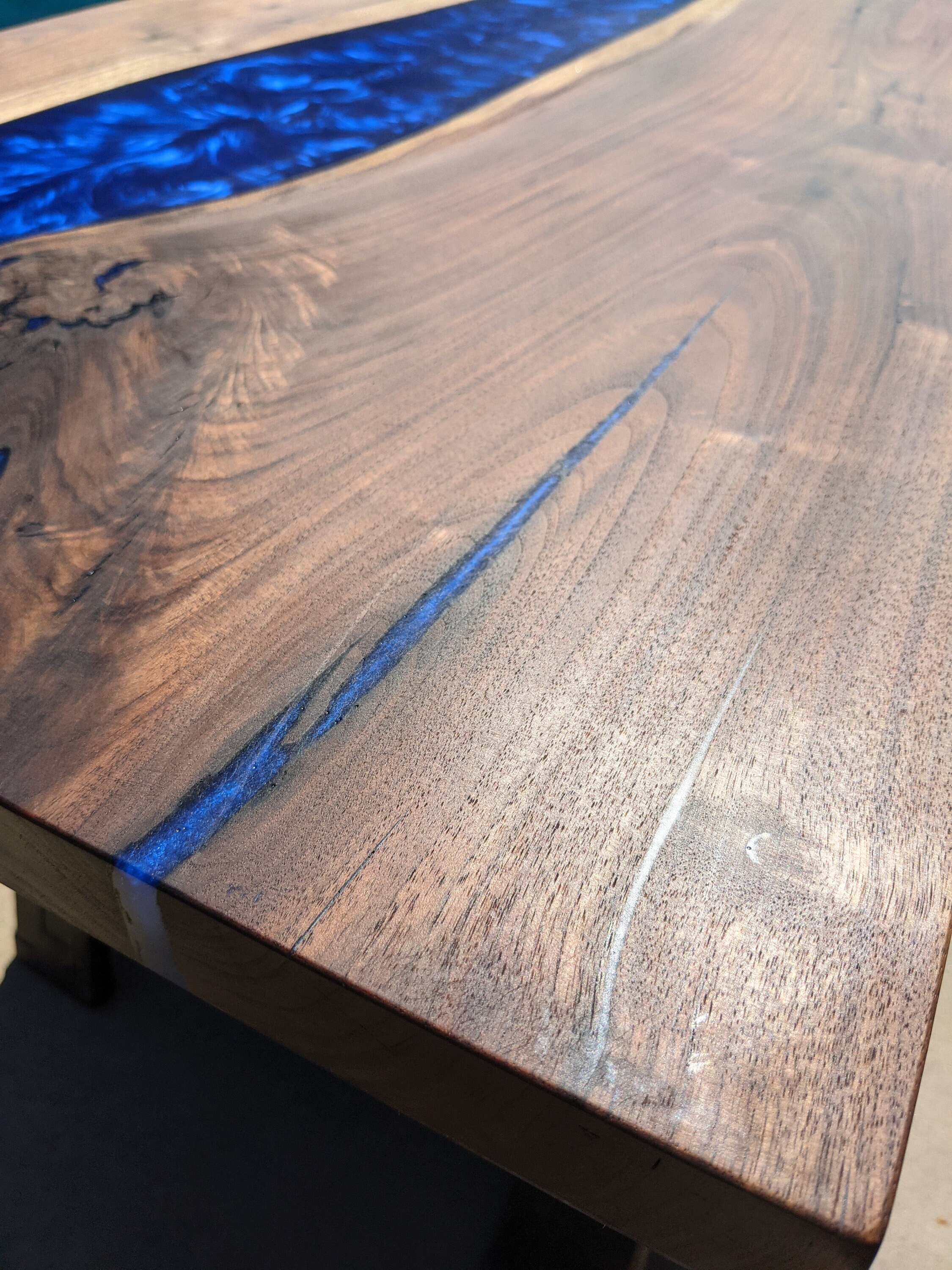 Bar Top Made With Live Edge Walnut and Resin River, Winebar, Bartop ...
