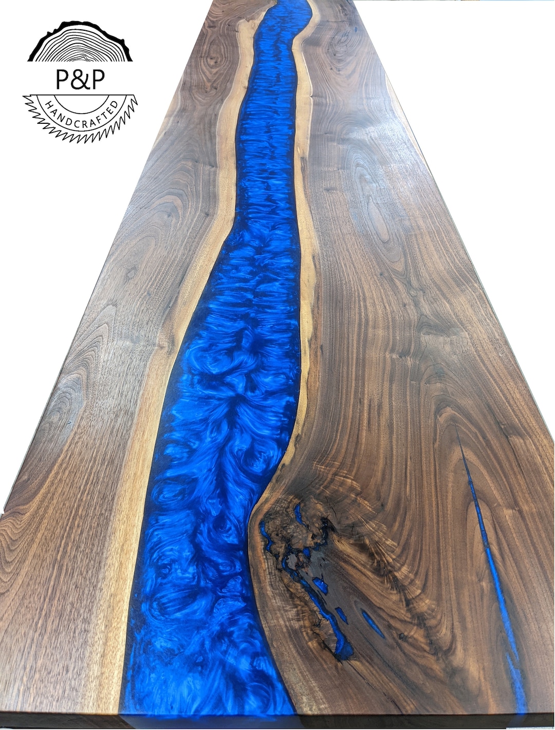 Bar Top Made With Live Edge Walnut and Resin River, Winebar, Bartop ...