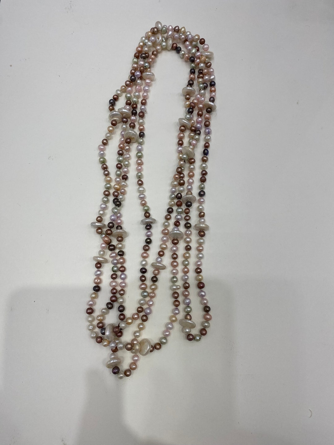 100 Inch Mixed Size/ Color Fresh Water Pearls Necklace - Etsy