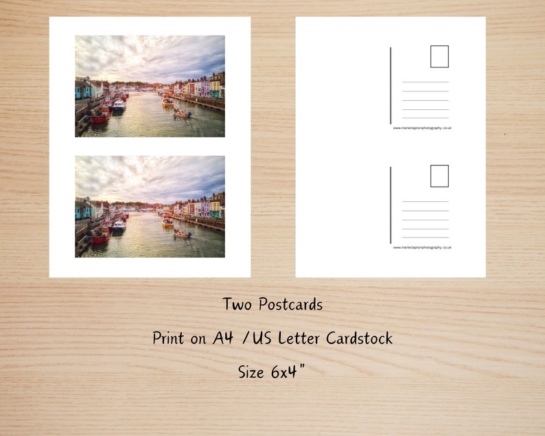 Two 6x4 Printable Weymouth Dorset Postcards Instant Download Digital ...