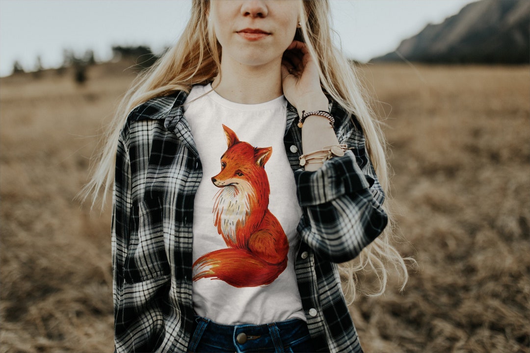 Fox Shirt Women / Womens Fox Shirt / Fox Gifts / Fox Art / Fox Tshirt ...