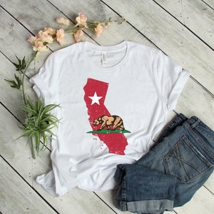 California Map Shirt T-shirt Tee / California Gifts / California Bear ...