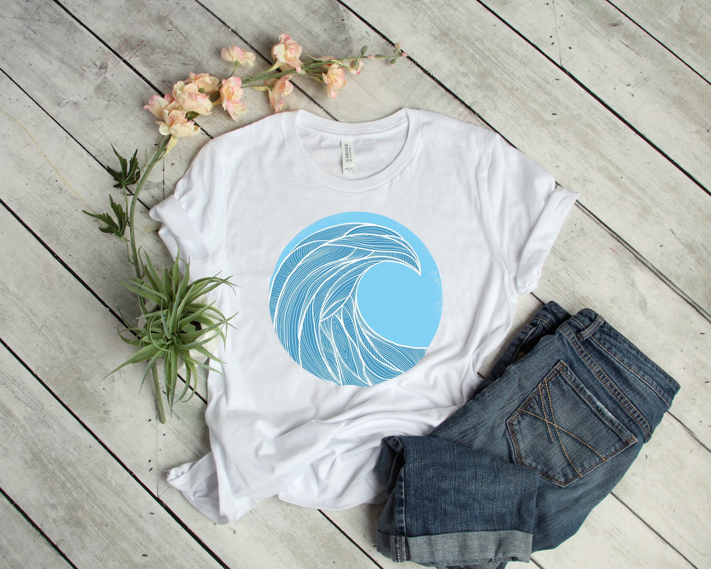 Wave Ocean Shirt / Surf T-Shirt Beach Shirt | Etsy