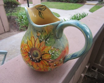 Sunflower pitcher | Etsy