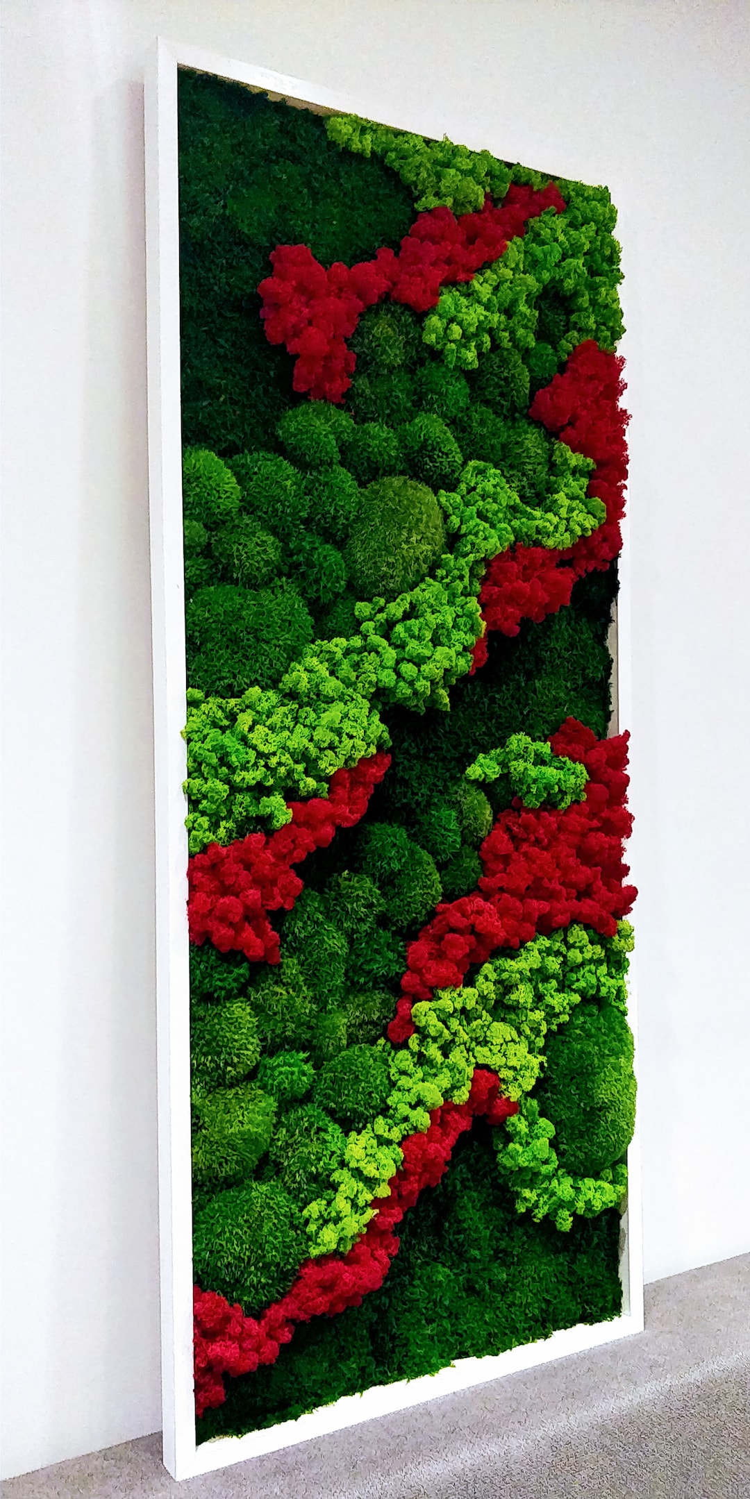 Moss Frame. Green Wall Art. Wall Decor. Preserved Moss Red and Green ...