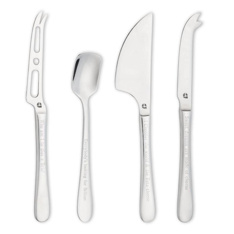 Personalised Engraved Cheese Knife Set: Stainless Steel, Wedding ...