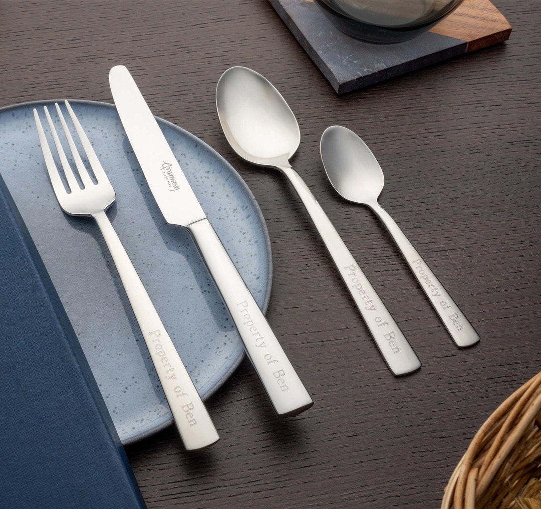 Personalised Engraved Adult Cutlery Set Top Quality 18/10 Stainless ...