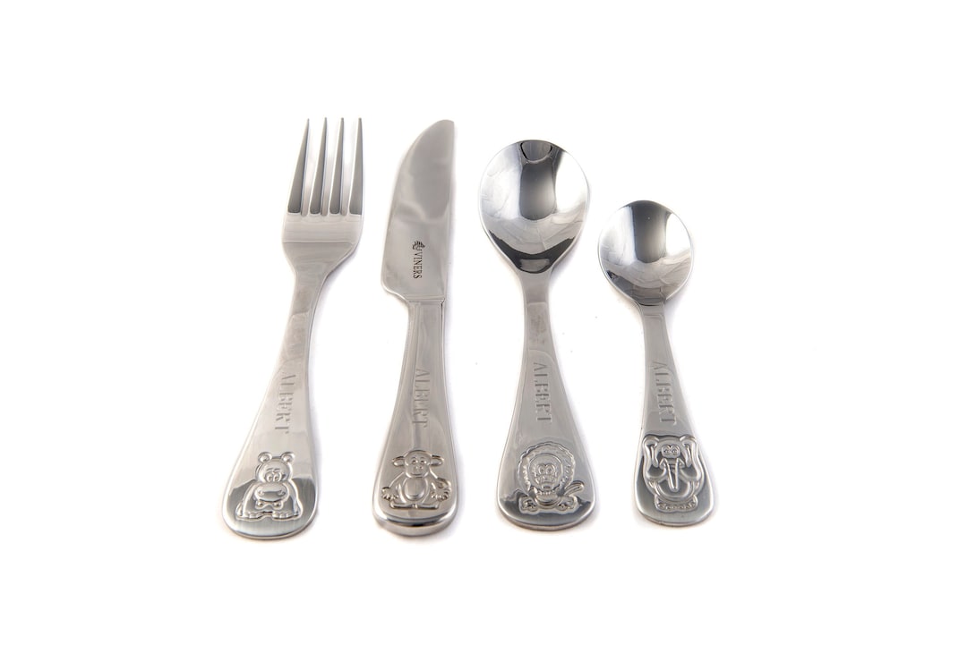 Personalised Jungle Animal Cutlery Set - Viners Kids Engraved ...