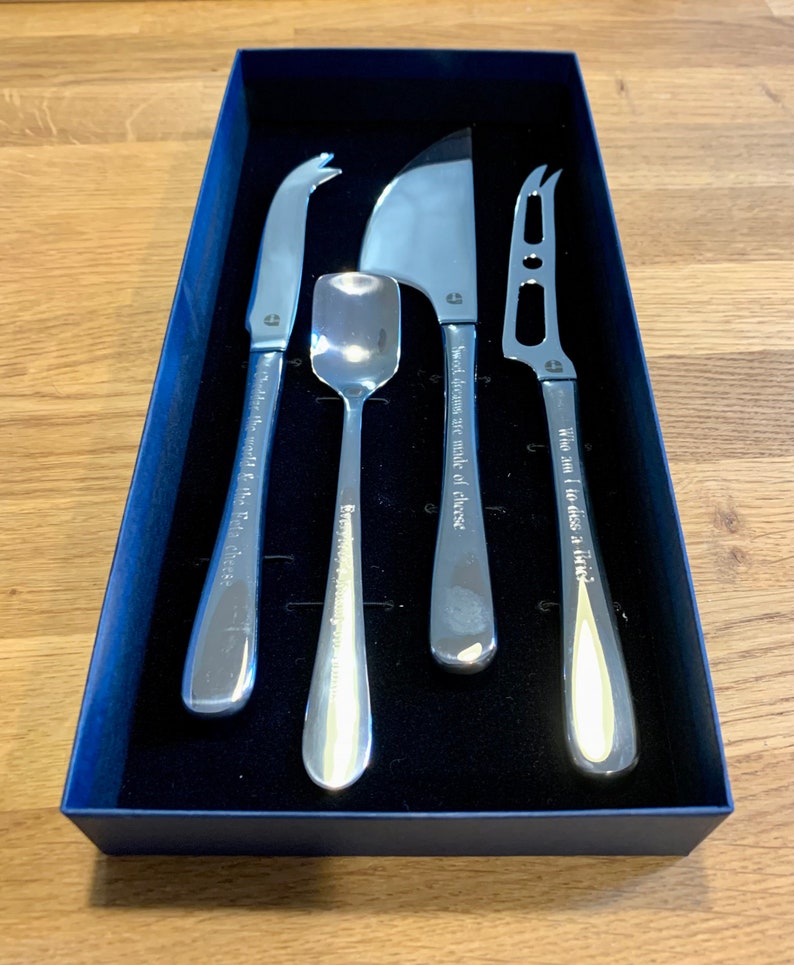 Personalised Engraved Cheese Knife Set: Stainless Steel, Wedding ...