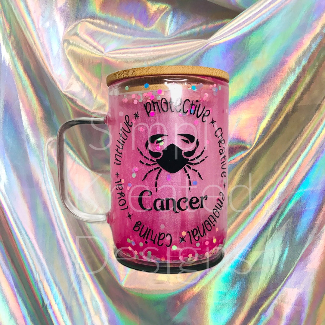 15oz Zodiac Glass Glitter Mug, Personalized, Coffee Cups, Custom ...
