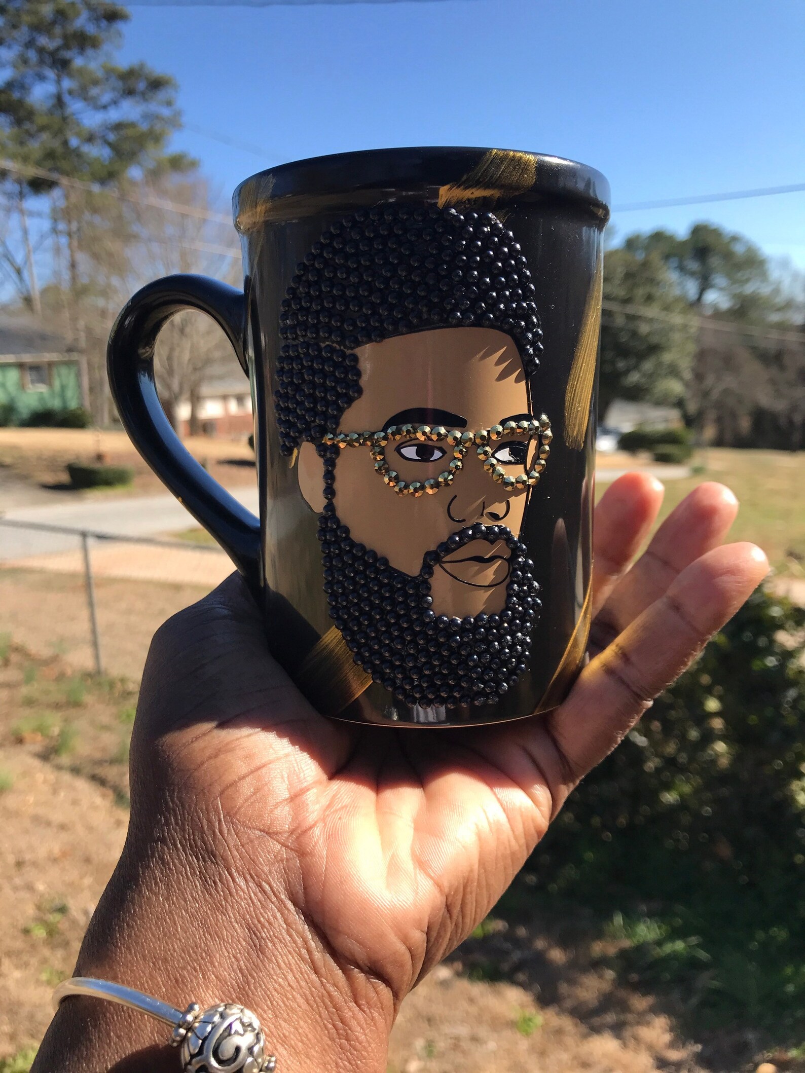 Men's Rhinestone Mug: Personalized 3D Decorated Gift - Etsy