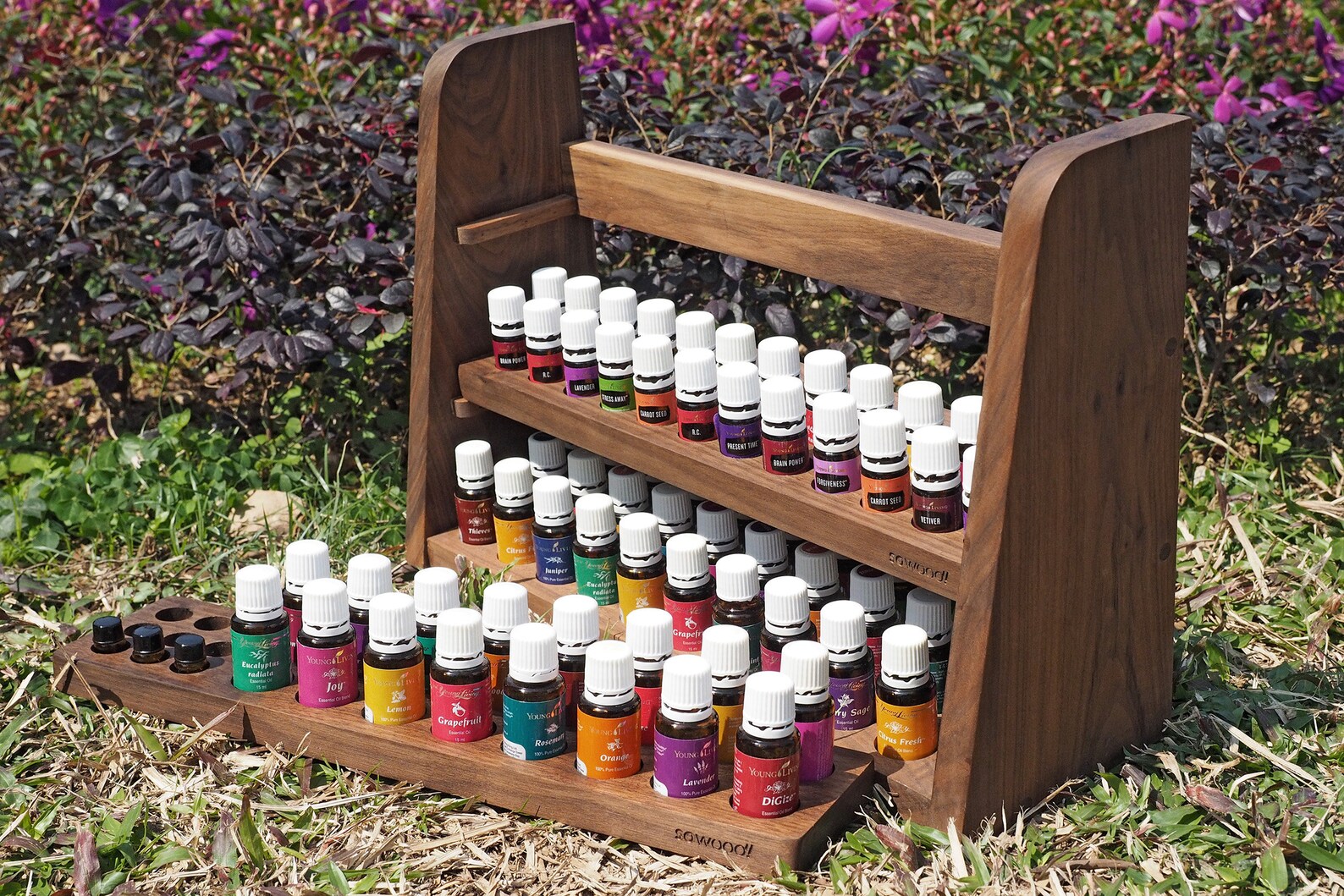 Walnut Essential Oil Holder, Storage, Display Rack - Etsy