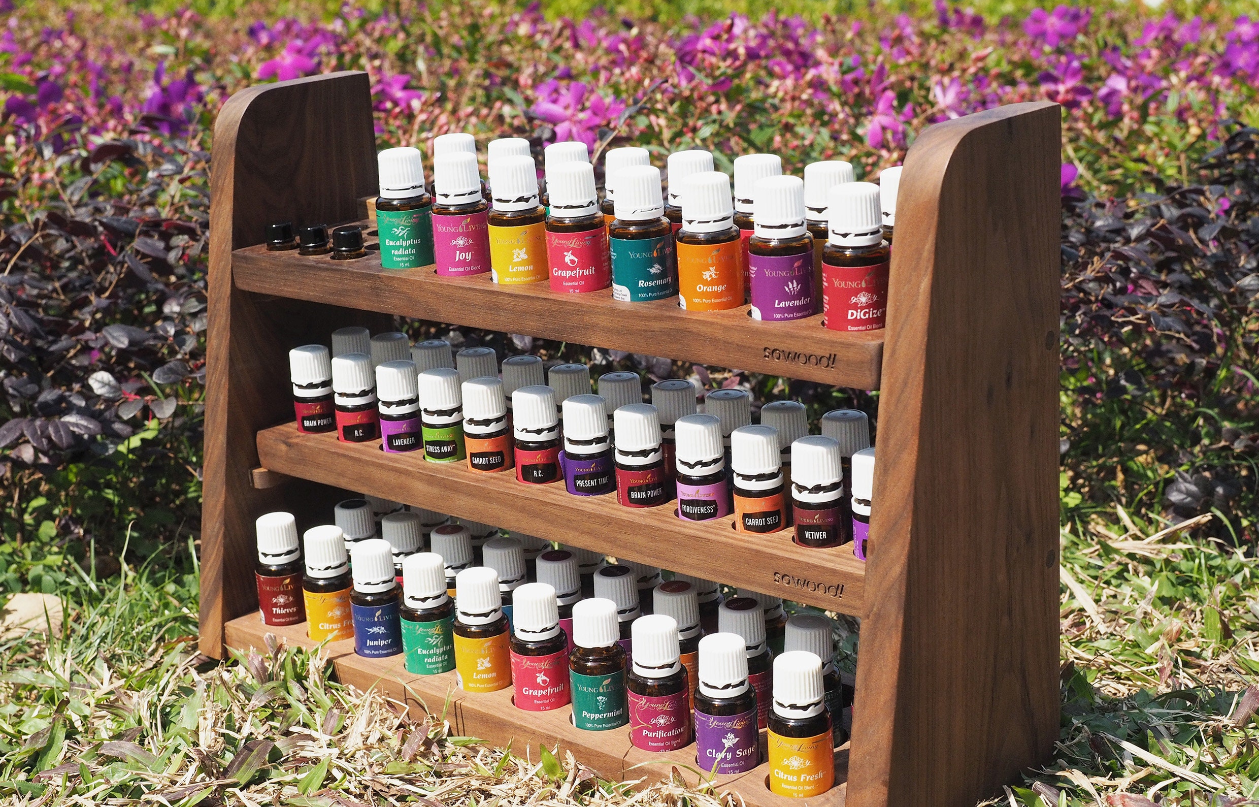 Walnut Essential Oil Holder, Storage, Display Rack - Etsy