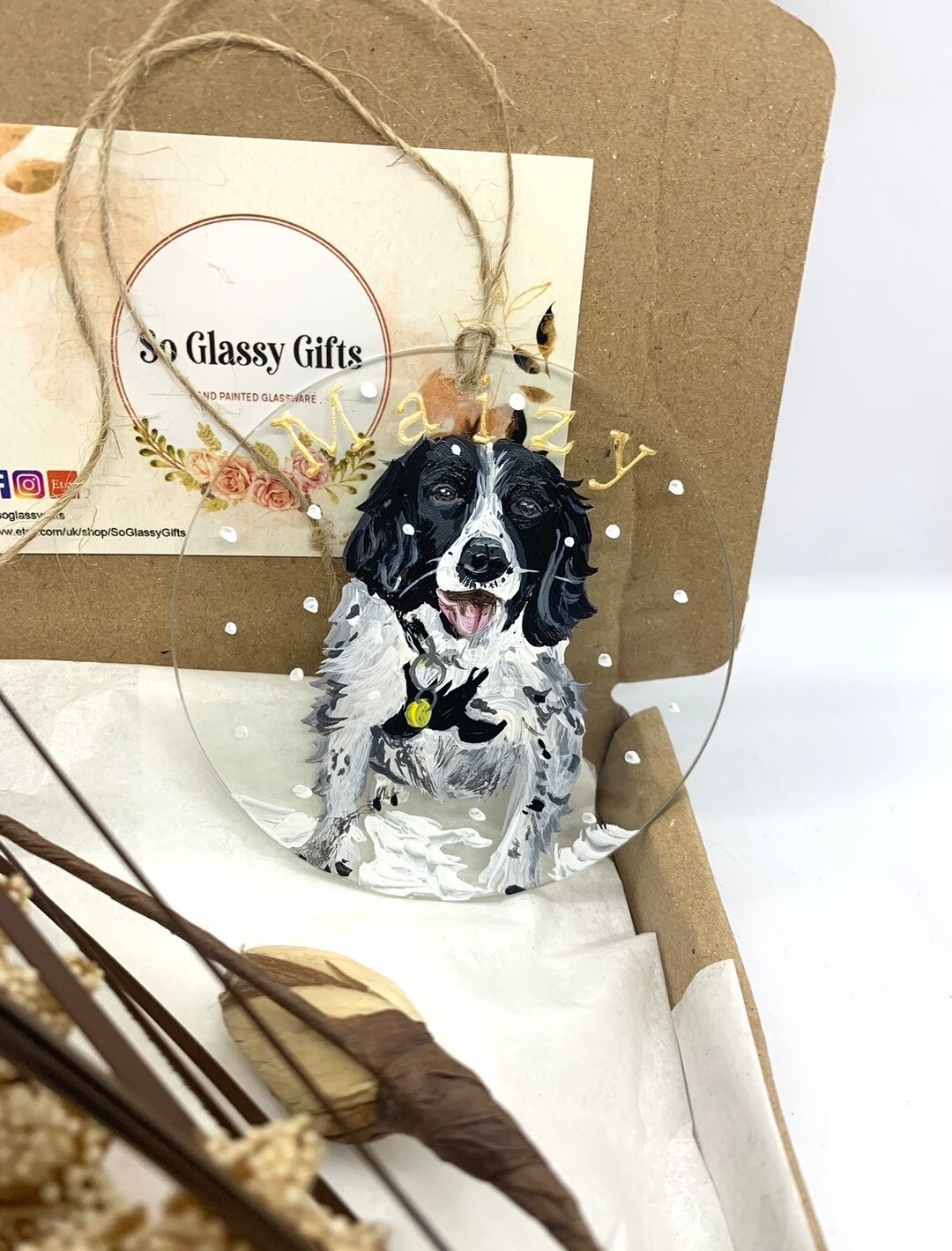 Hand Painted Pet Portrait, Painted Dog Portrait, Personalised Christmas ...