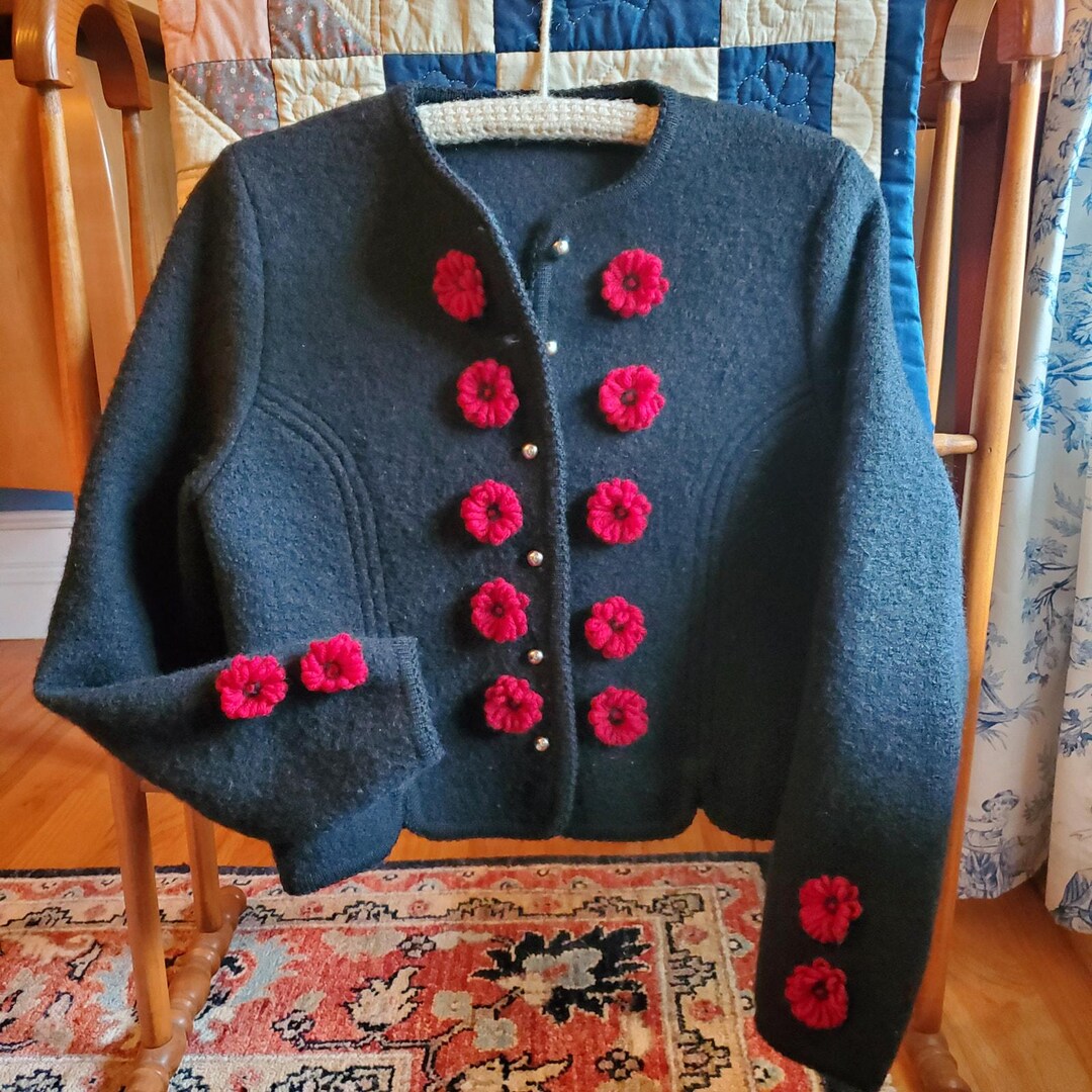 Embellished Vintage Carroll Reed Ski Shops Wool Jacket Size 10 - Etsy