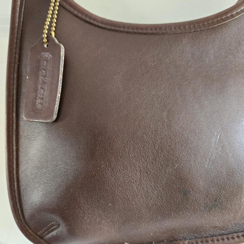 Vintage Coach Ergo Mini Zip Hobo Bag Genuine Leather Mahogany Brown 90 ...