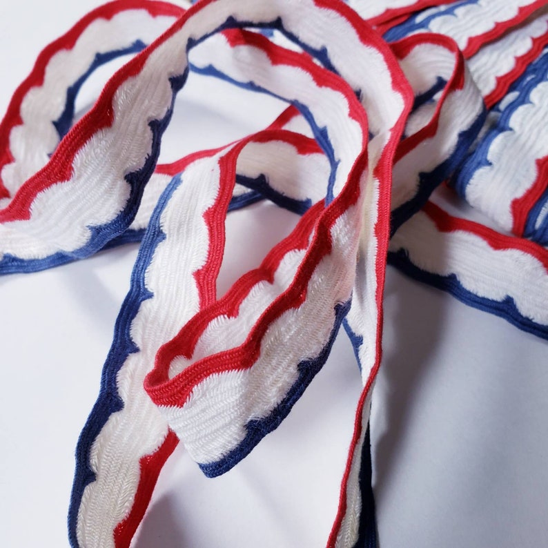 Vintage Patriotic Red White and Blue Sewing Trim, Ribbon Work, Vintage ...