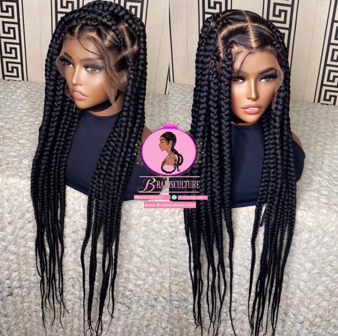 Large Jumbo Size Full Lace Knotless Braided Wigs for Black Women ...