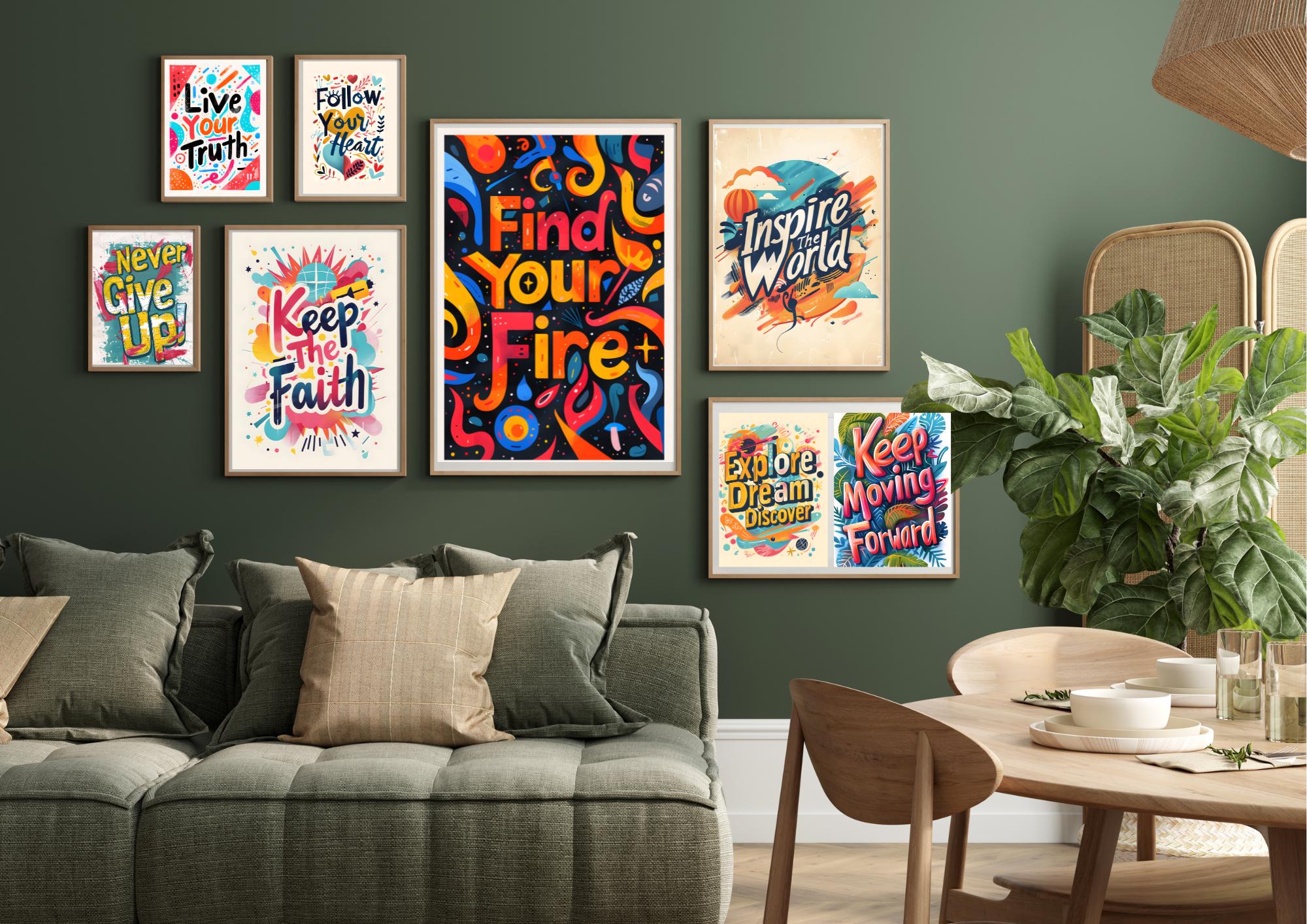 25 Motivational Short Quotes Poster Bundle | Inspirational Wall Art ...