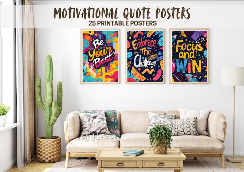 25 Motivational Short Quotes Poster Bundle | Inspirational Wall Art ...