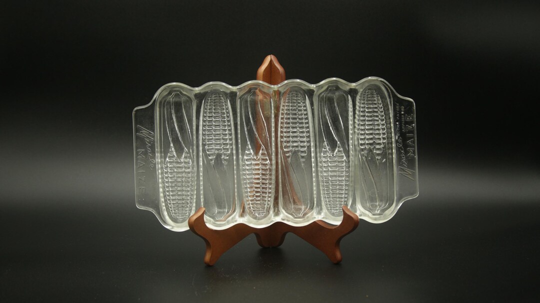 1940s Glass Cornbread Plate I Miracle Maize Clear Glass Corn Bread ...