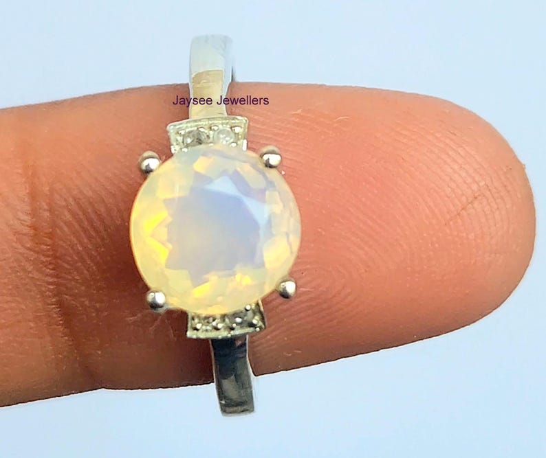 Opal Engagement Ring Australian Fire Opal & Diamond Ring Simple Oval ...