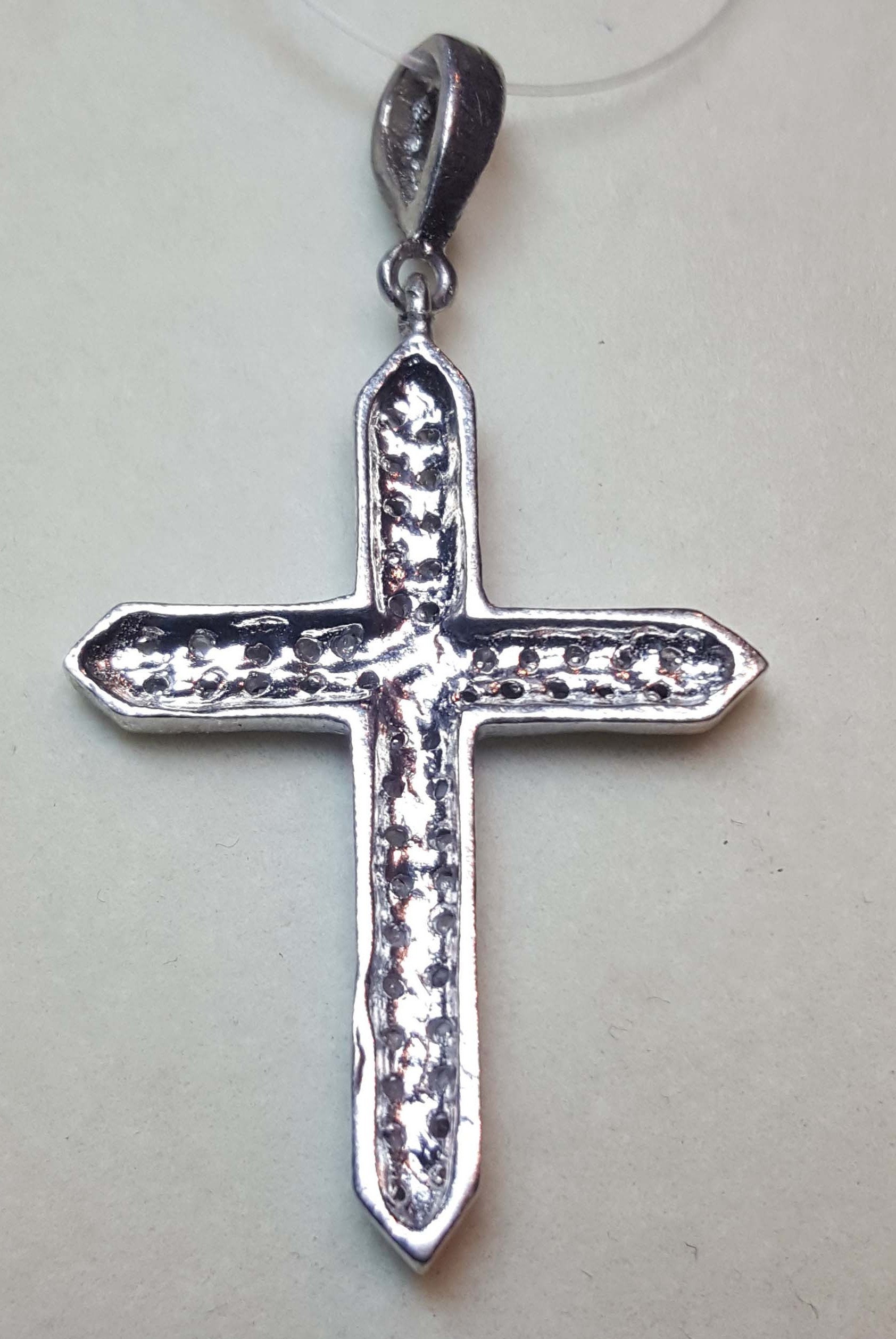 Charms Pendant Natural Pave Diamond Pendant Cross Shape - Etsy