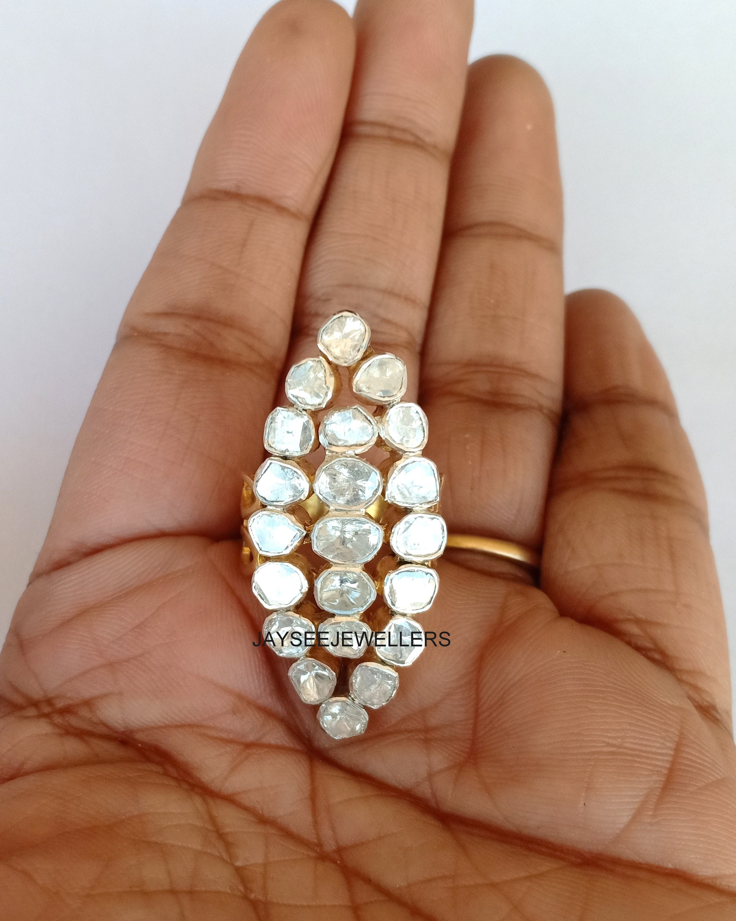 Polki Diamond Ring Polki Ring Pave Band Ring Victorian Style | Etsy