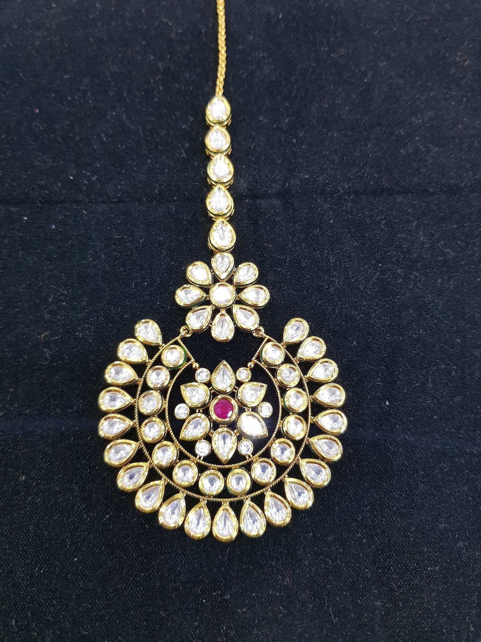 Maang Tikka Polki Diamond Tikka Tikka Headpiece Traditional - Etsy