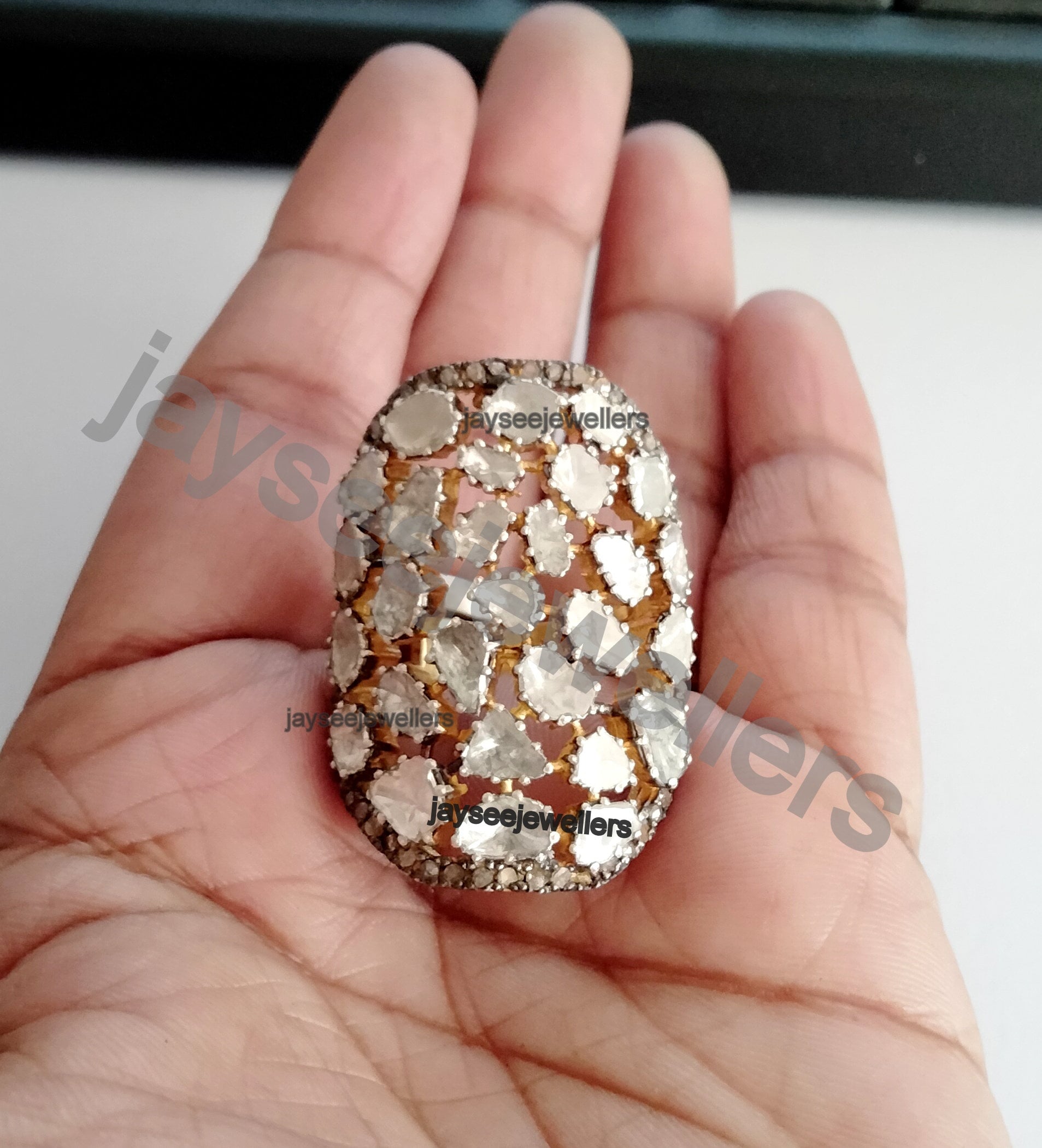 Polki Diamond Ring Natural Polki Diamond Ring Rose Cut | Etsy