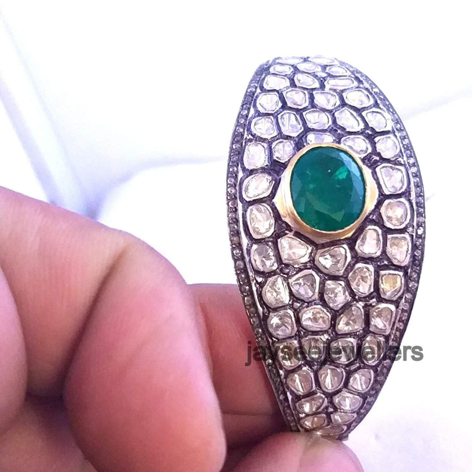 Polki Diamond Bangle Polki Bangle 925 Sterling Silver Polki - Etsy