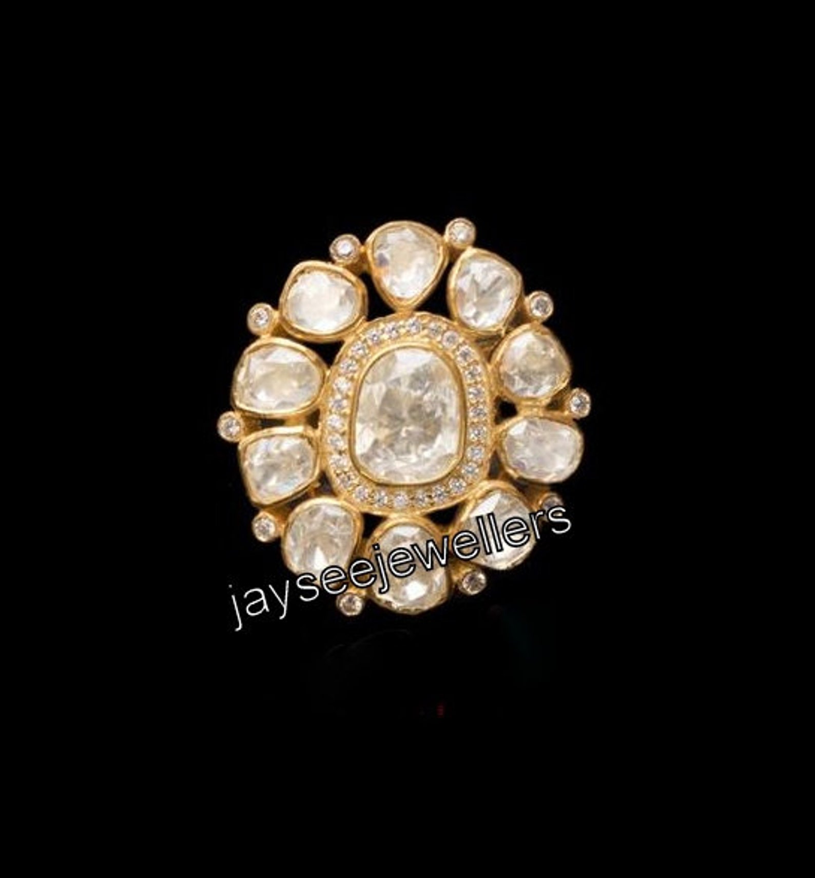 Polki Diamond Ring 925 Sterling Silver Jewelry Polki Ring | Etsy