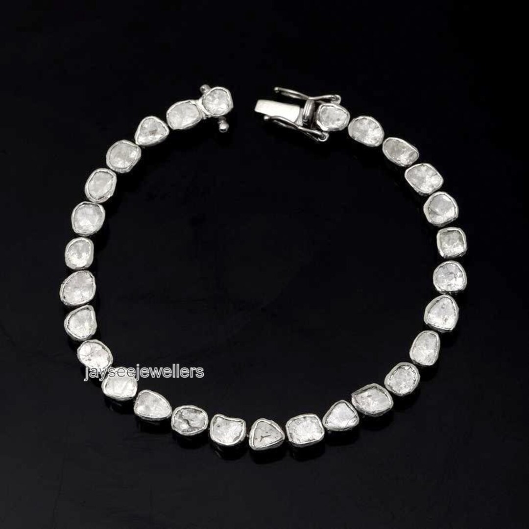 Diamond Polki Tennis Bracelet Victorian Jewelry Bridal Wedding Gift for Her Eternity Bracelet 925 Sterling Silver Handmade Bracelet. Etsy