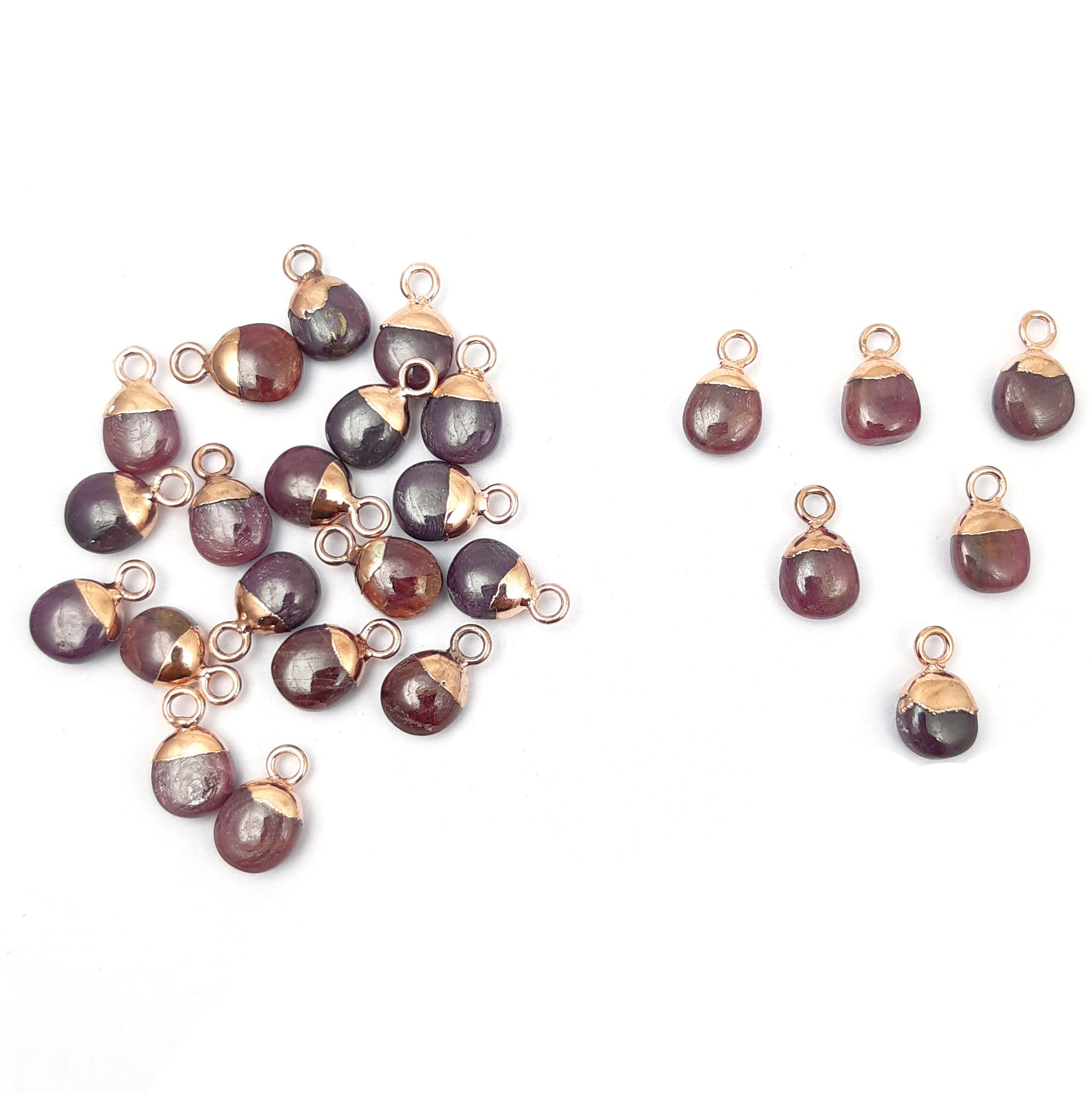 1 Pcs Lot Ruby Gemstone Smooth Tumbled Charm Pendant Rose - Etsy