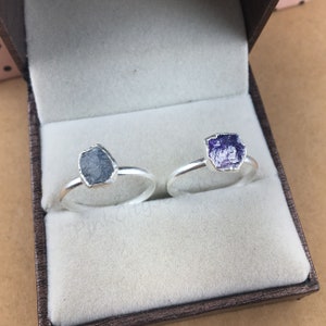 Raw Gemstone Ring, Natural Crystal Silver Ring, 925 Silver Ring, Healing Crystal Raw Stone Ring ...