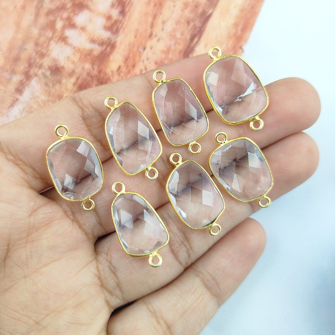 Crystal Quartz Connector Gold Plating, Silver Plating, Gemstone ...
