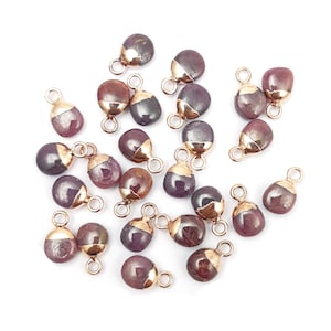 1 Pcs Lot Ruby Gemstone Smooth Tumbled Charm Pendant, Rose Gold ...