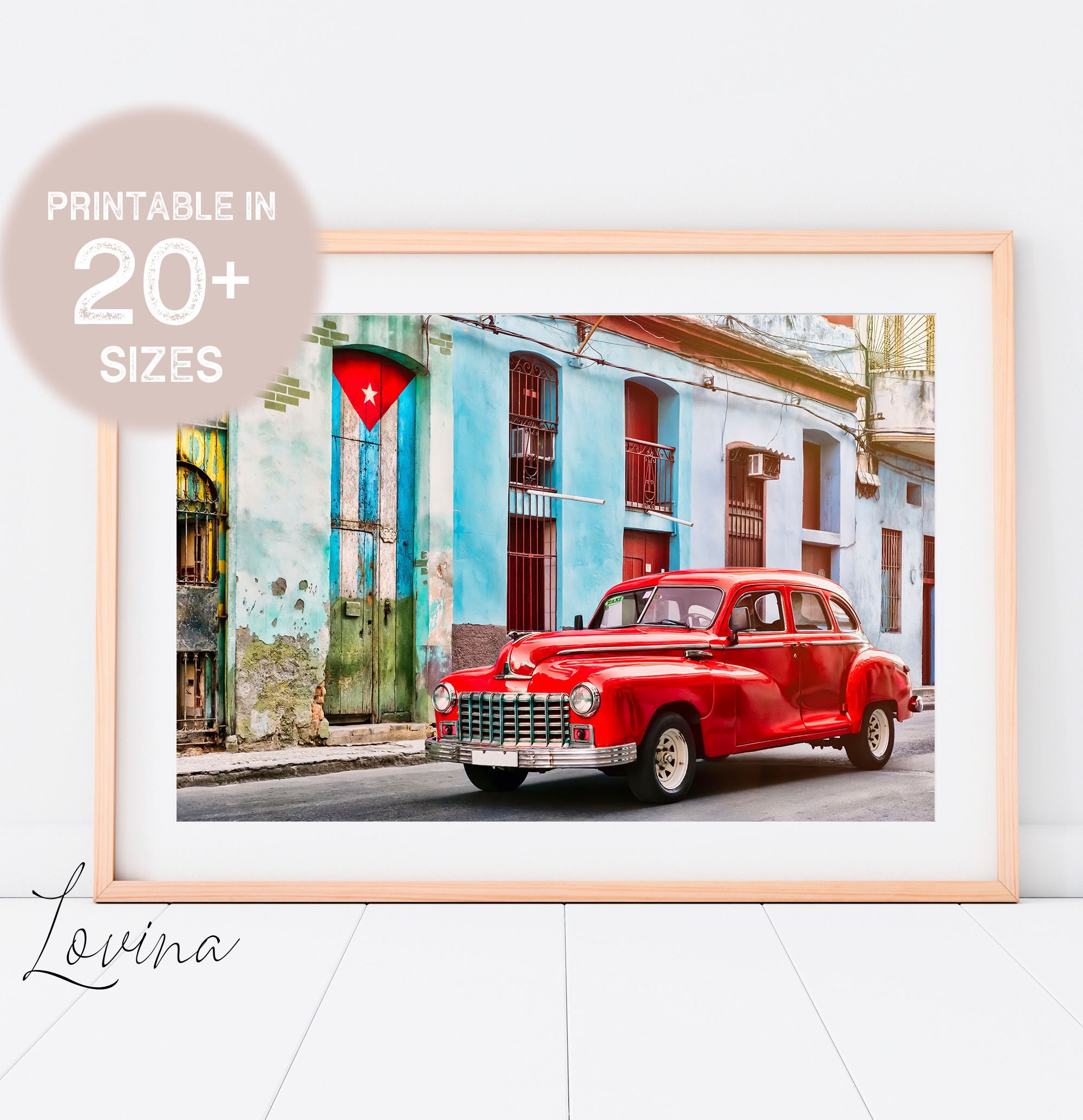 Cuban Art Retro Car Print Havana Cuba Print Art Cuban | Etsy