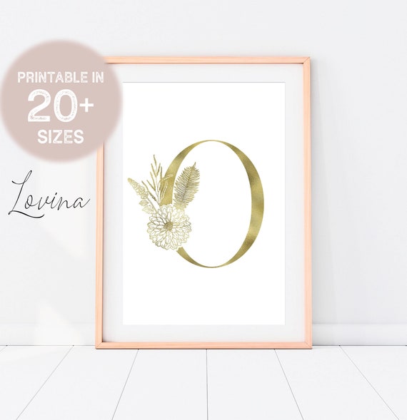 Floral Letter O Print Alphabet Nursery Art Floral Alphabet | Etsy