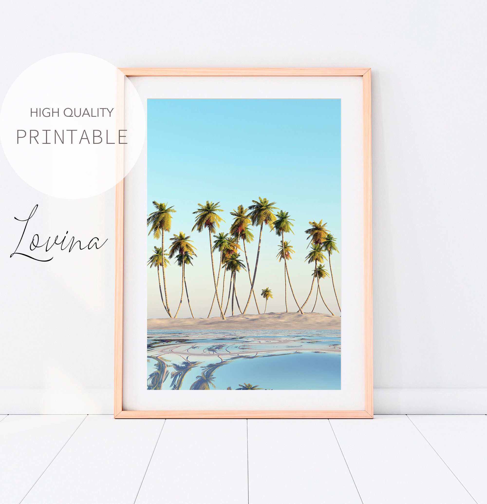 Printable Palm Trees Print, Large Beach Poster, Palm Tree Wall Art ...